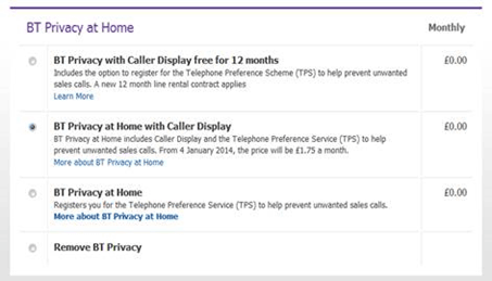 How do I cancel BT Privacy with Caller Display? | BT Help